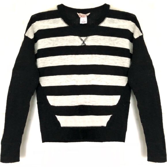 SO | Sweaters | So Black White Striped Sweater | Poshmark